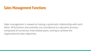 Sales management | PPTX