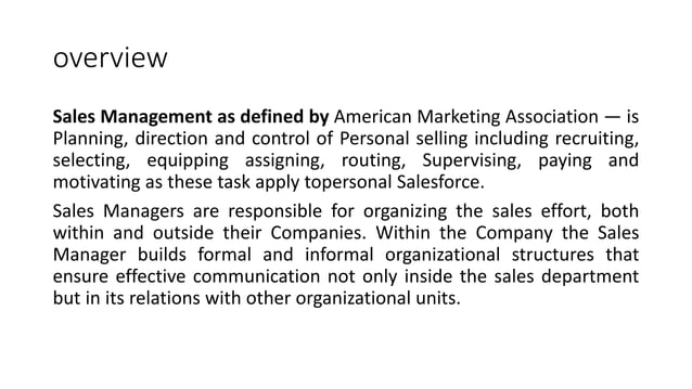 Sales management intro | PPTX