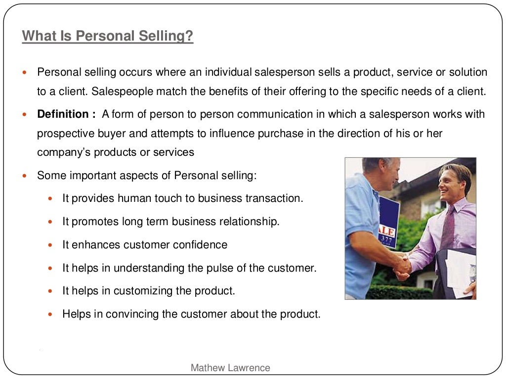 Sales management & personal selling