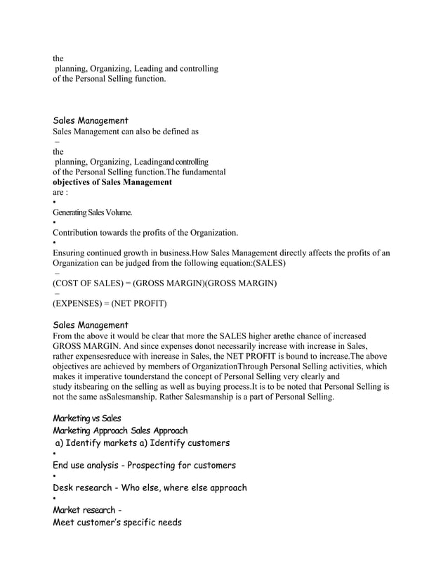 Sales management ppt | PDF