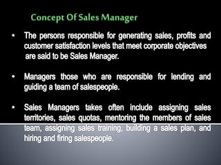 Sales Manager and Salesmanship | PPTX