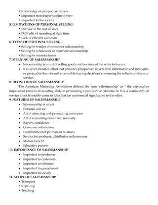 Salesmanship 1 | DOCX | Advertising Industry | Industries