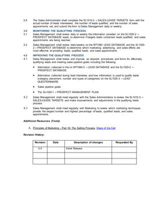 Sales marketing policies and procedures | DOC