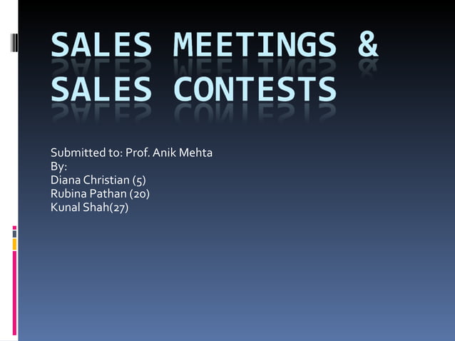 Salesmeetingssalescontests | PPT