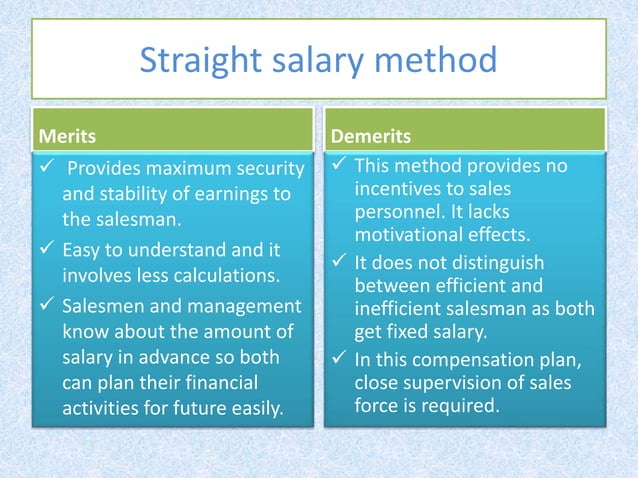 methods of sales force compensation | PPTX