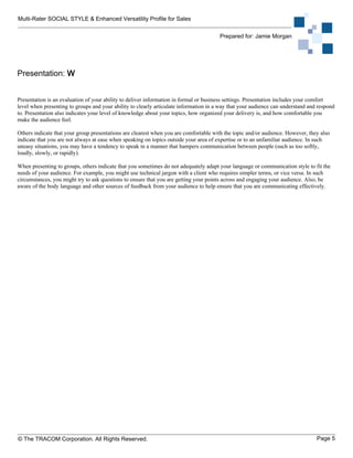 Sales multi rater social style & enhanced versatility profile | PDF