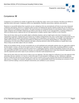 Sales multi rater social style & enhanced versatility profile | PDF