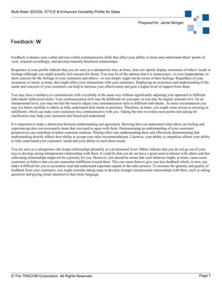 Sales multi rater social style & enhanced versatility profile | PDF