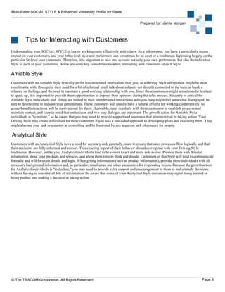 Sales multi rater social style & enhanced versatility profile | PDF
