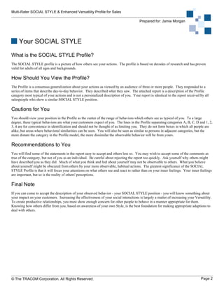 Sales multi rater social style & enhanced versatility profile | PDF