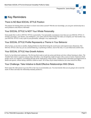 Sales multi rater social style & enhanced versatility profile | PDF