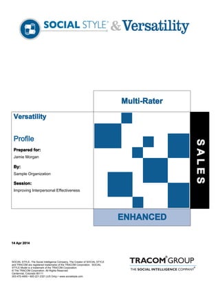 Sales multi rater social style & enhanced versatility profile | PDF
