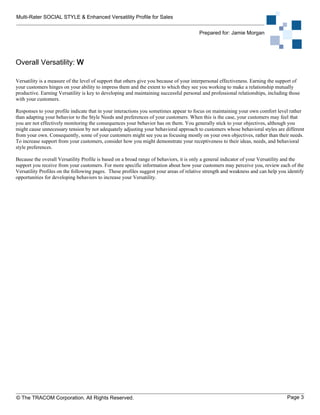 Sales multi rater social style & enhanced versatility profile | PDF