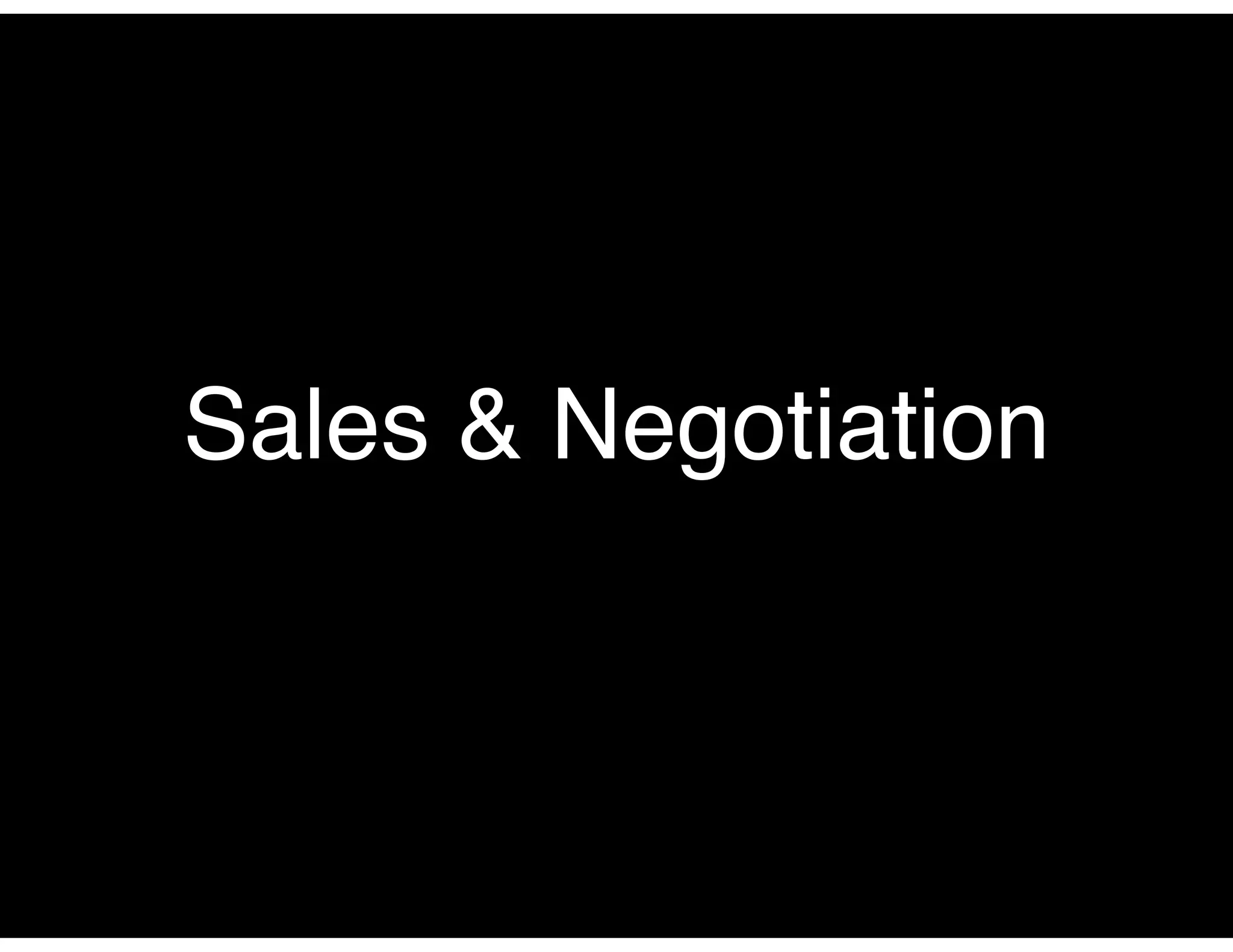 Sales and Negotiation | PDF