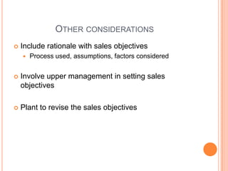 Sales objectives chapter 03 | PPTX
