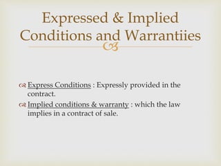 Sales of goods act 1930-legal law | PPT