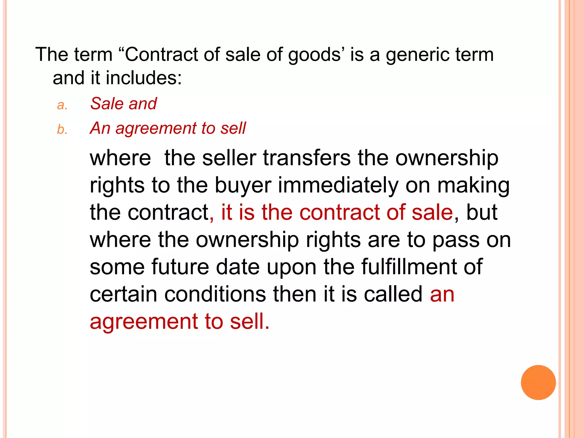 Sales of goods act 1930 | PPTX