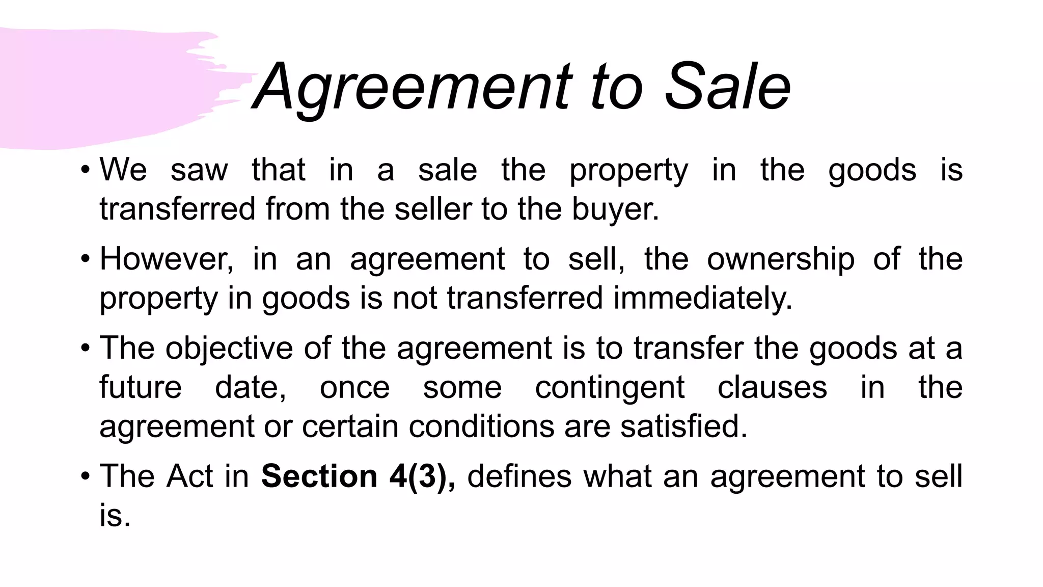 Sales of goods act, 1930 | PPT