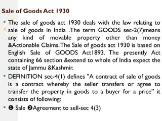 Sales of Goods Act 1930 in Indian legal system.ppt
