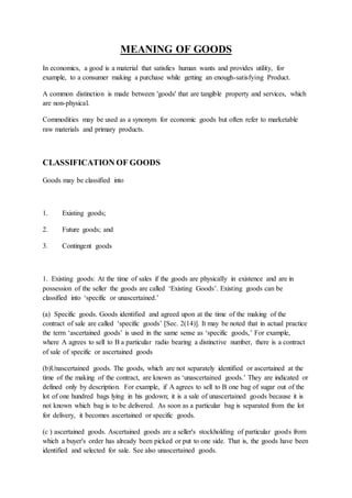 Sales of goods act 1930 | DOCX