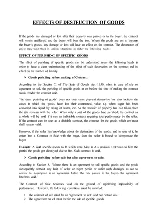Sales of goods act 1930 | DOCX