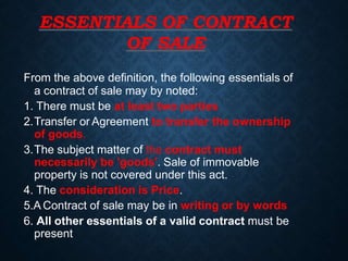 Sales of goods act (2).pptx | Real Estate Buying and Selling | Real Estate