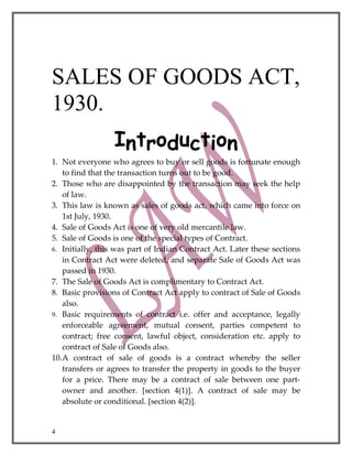 Sales Of Goods Act | DOC