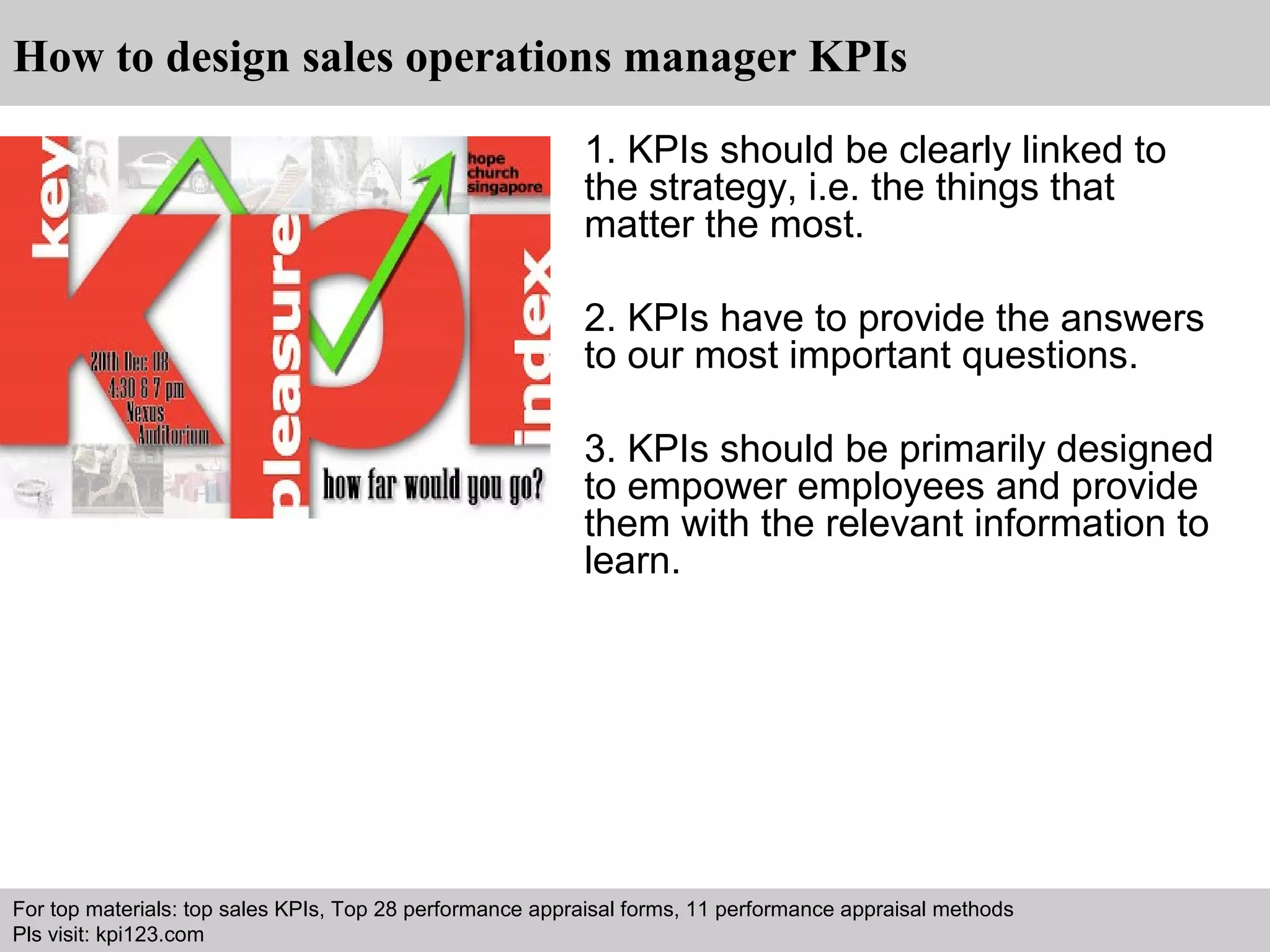 Sales operations manager kpis | PPT
