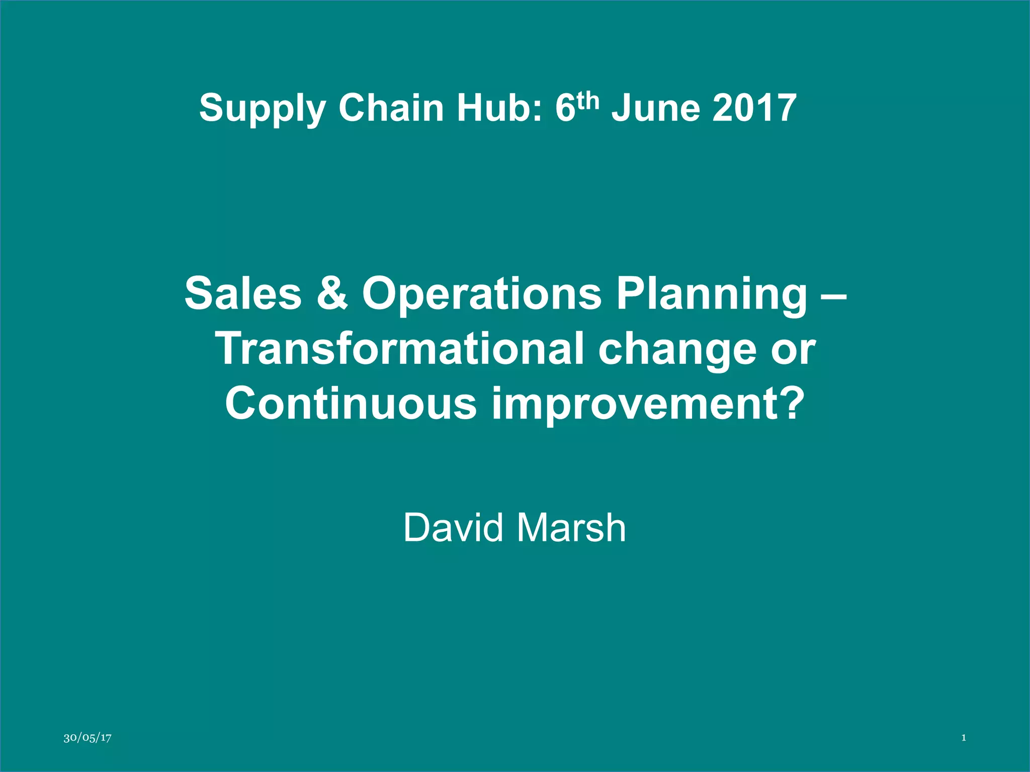 Sales & Operations Planning | PPTX