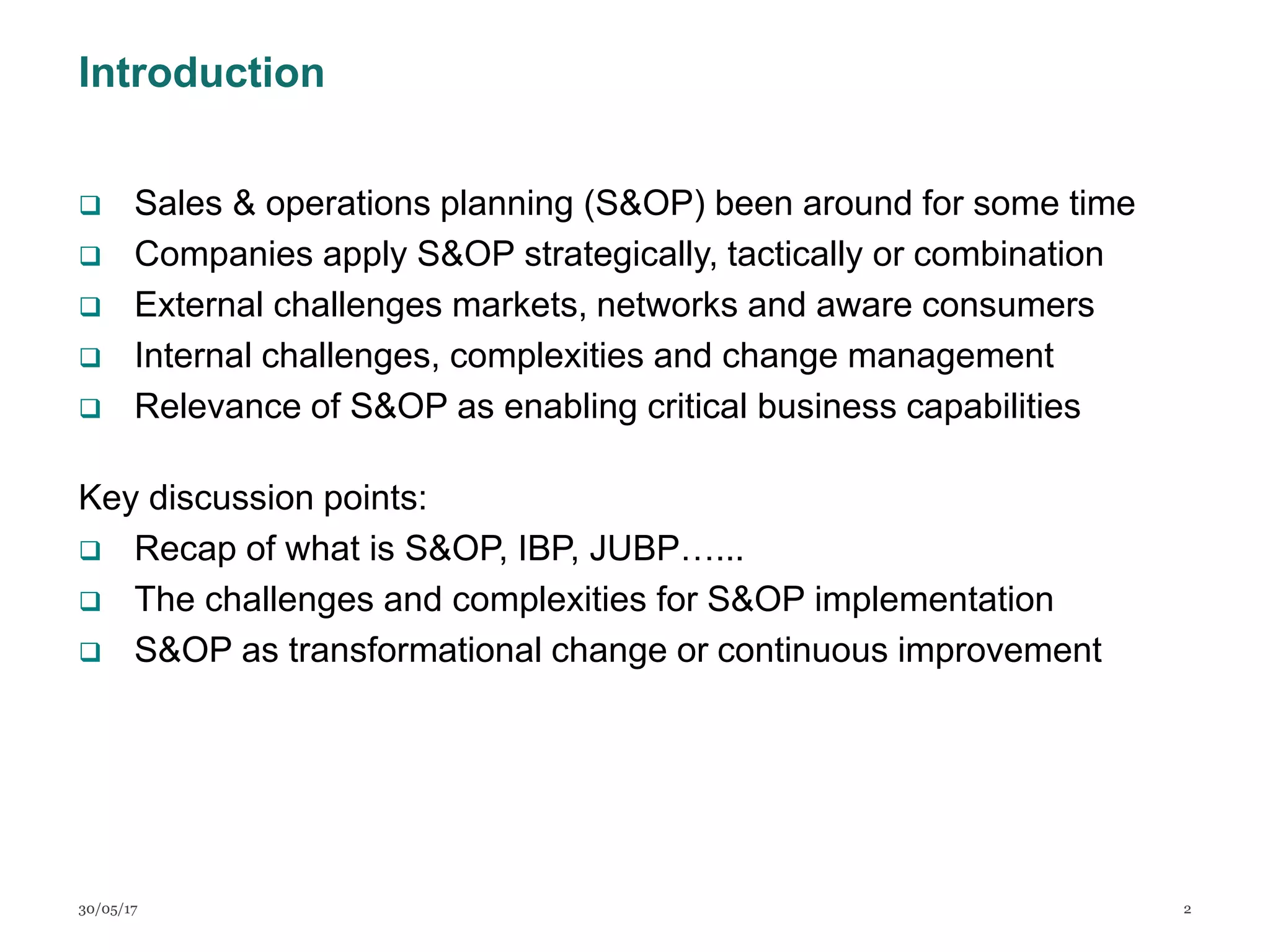 Sales & Operations Planning | PPTX
