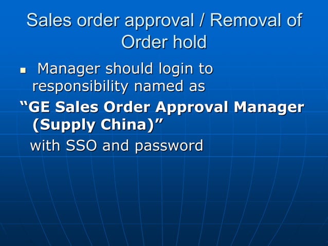 Sales order approval process | PPT