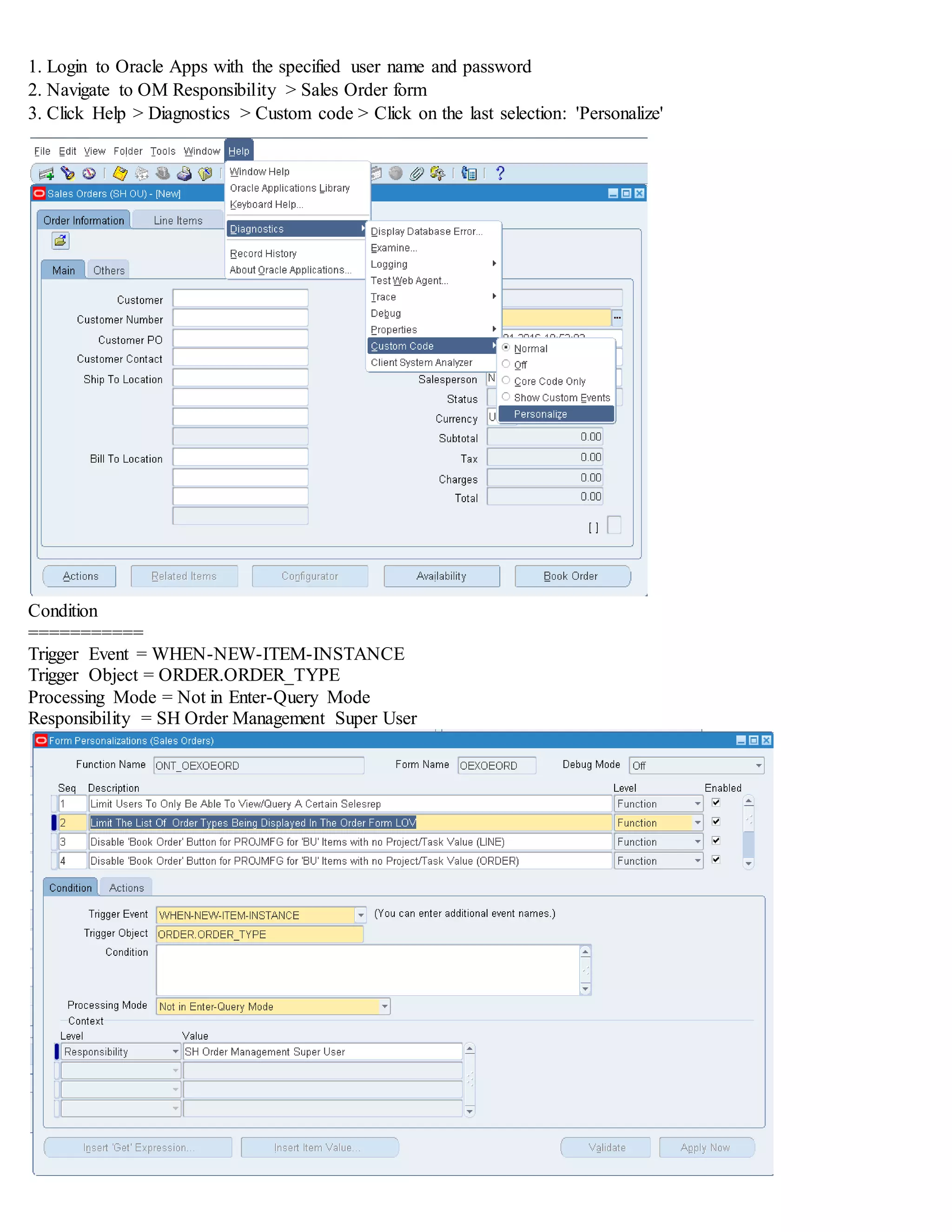Oracle EBS R12 Sales order personalization | DOCX