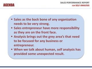 Sales performance report for self analysis | PPT