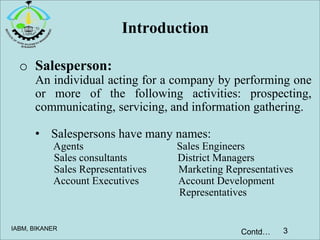 Salesperson selection and training | PPTX