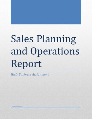 Sales Planning and Operation Report | DOCX