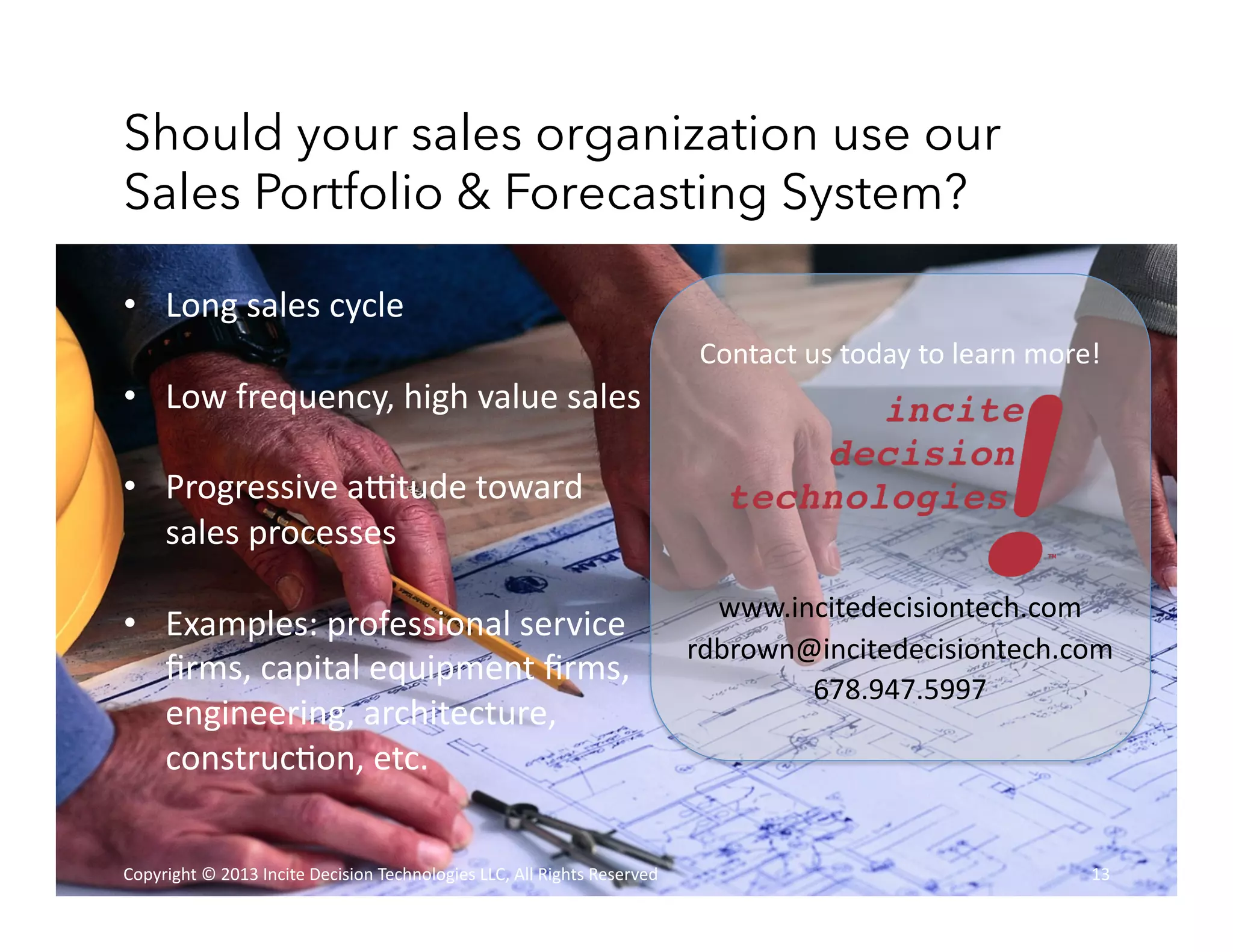 Sales Portfolio & Forecasting System | PPTX