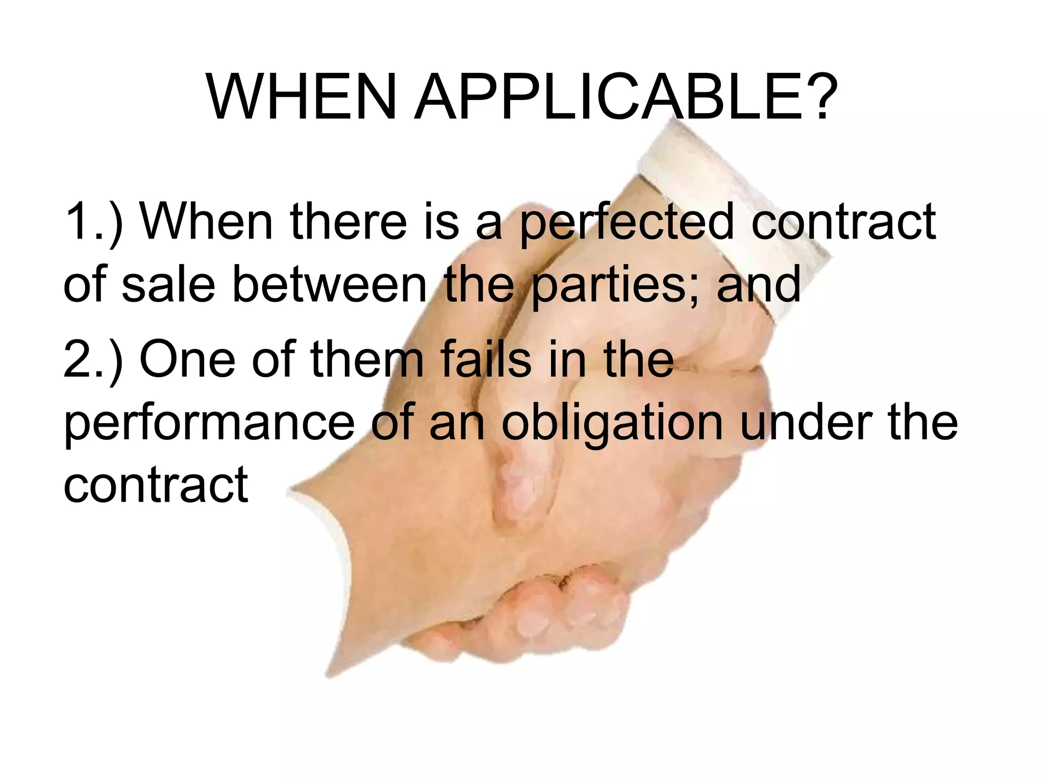 Law on Sales Articles 1545-1560 | PPTX