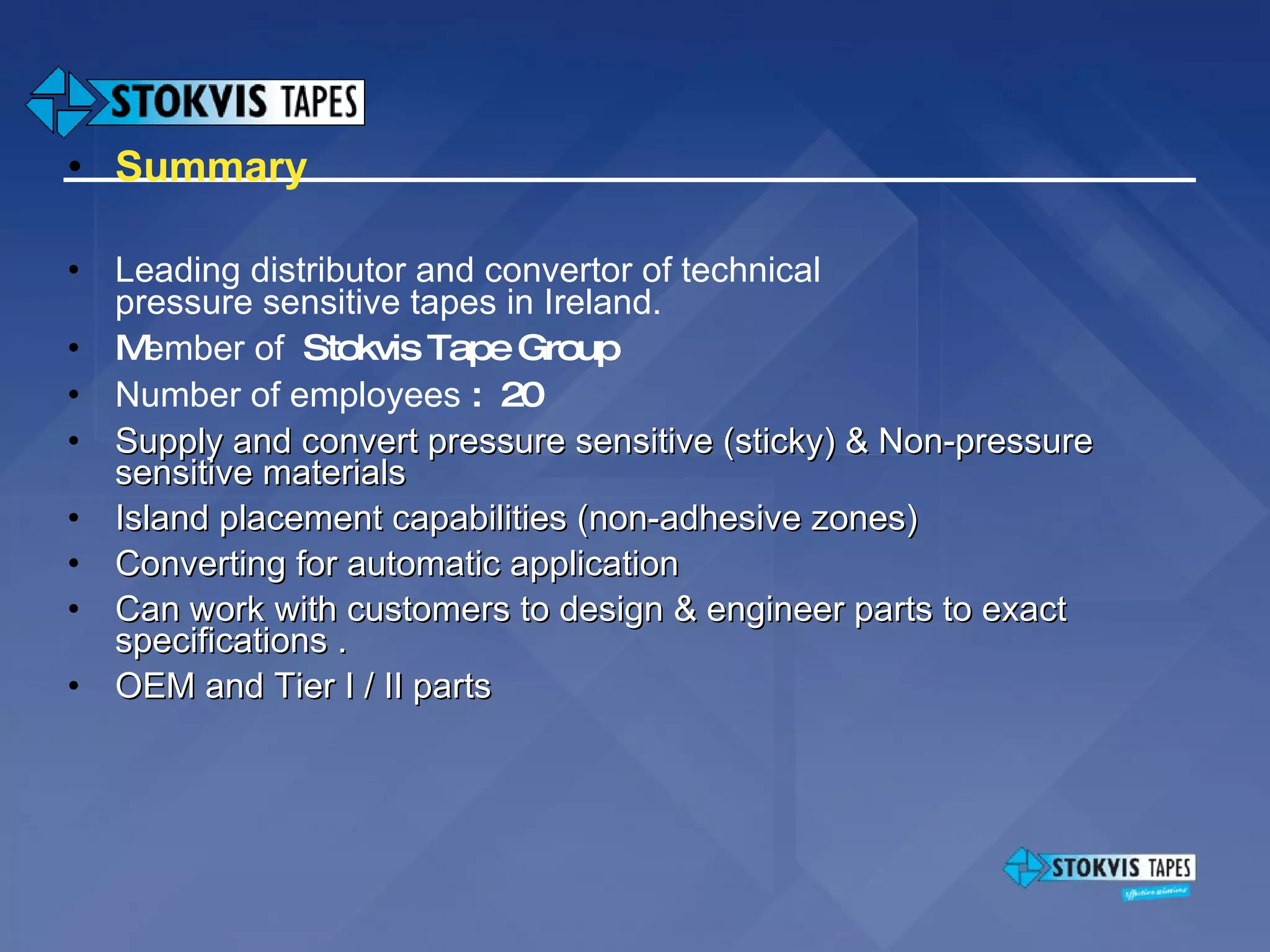 Stokvis Tapes | PPT