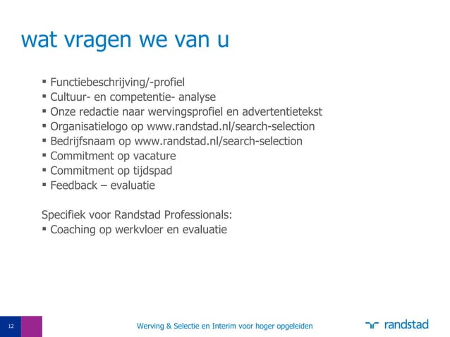 Salespresentatie Randstad | PPT