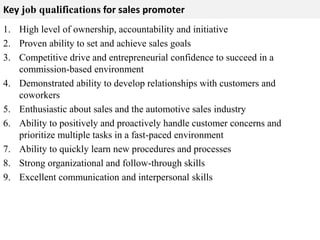 Sales promoter job description | PPTX