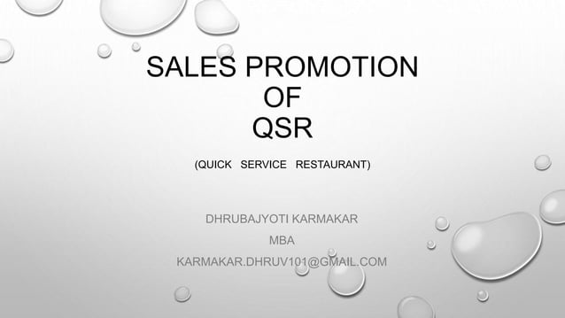 Sales promotion of qsr | PPT