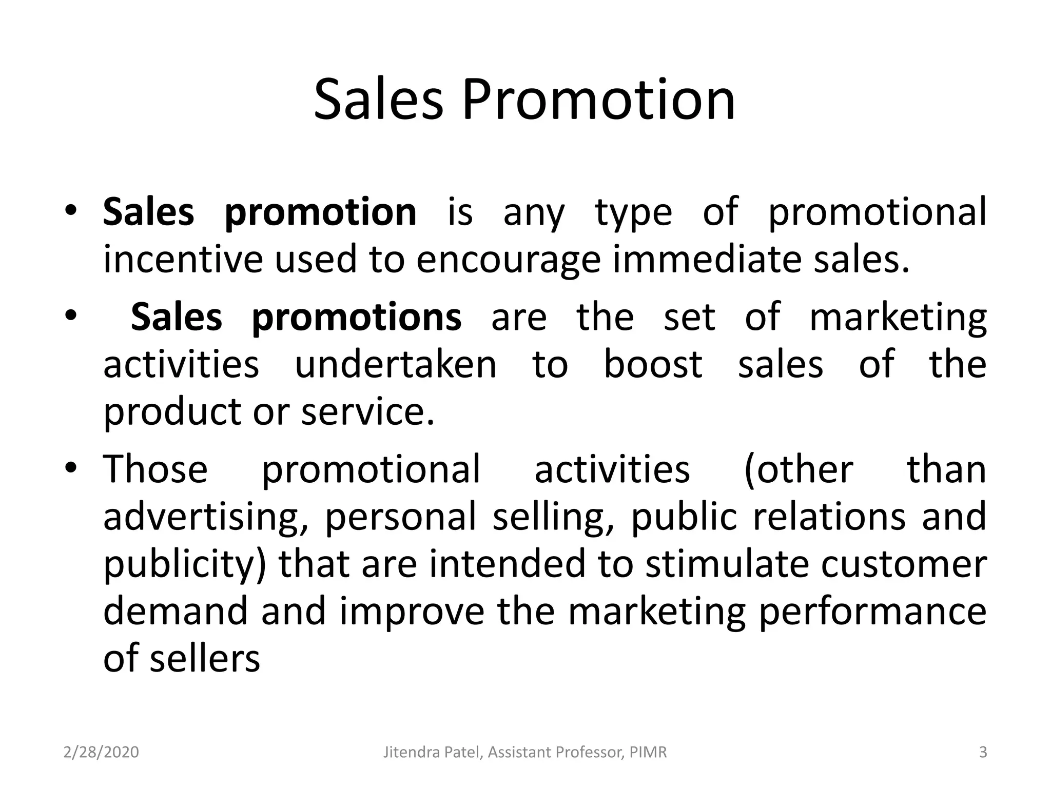 Sales promotion and personal selling | PPTX