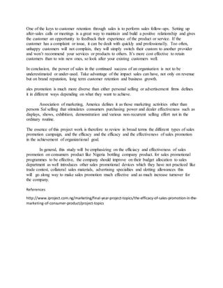 Sales promotion assignment | DOCX