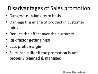 SALES PROMOTION OF MANUFACTURING PRODUCTS by Rupambika Mohanty | PPT