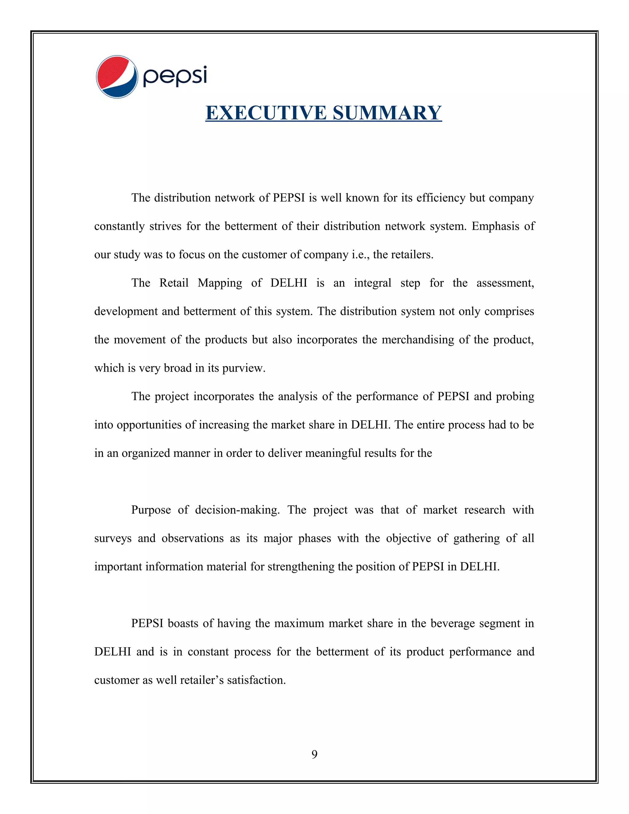 Sales & promotion of pepsi | DOC