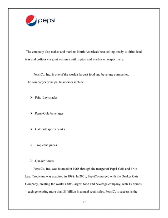 Sales & promotion of pepsi | DOC | Business Administration | Business