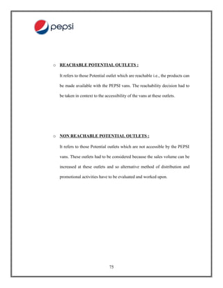 Sales & promotion of pepsi | DOC
