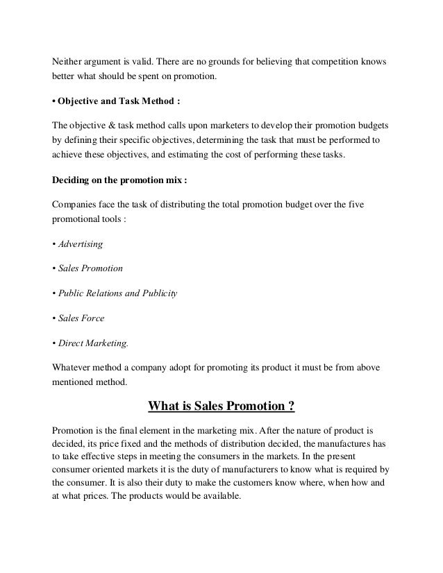 Sales promotion schemes project report mba