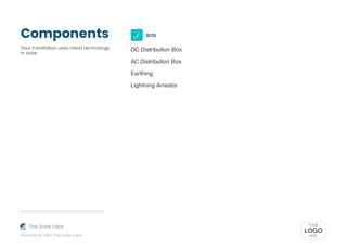 Sample Techno commercial proposal for rooftop solar plant using The Solar Labs | PDF