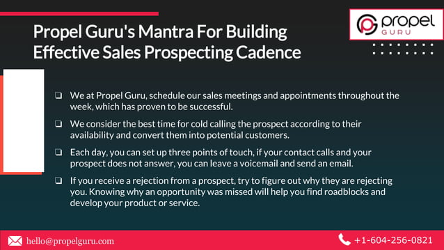 Sales Prospecting Cadence - The Guru's Mantra | PPT